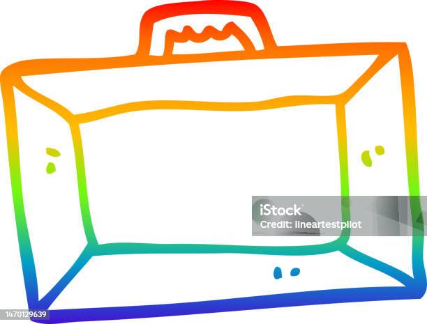Dessin Au Trait Dégradé Arcenciel Dune Mallette De Dessin Animé