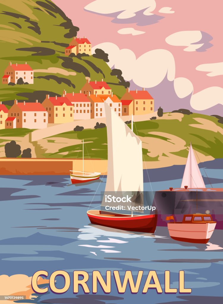 Cornwall Vintage Poster South West England United Kingdom Travel Poster ... Cornwall Vintage Poster South West England United Kingdom Travel Poster ...
