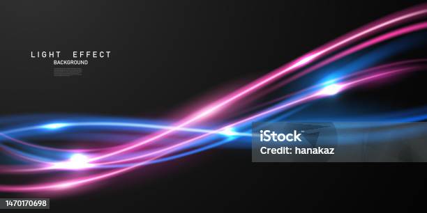 Beautiful Abstract Blue Light Line Effect Design Vector Illustration On