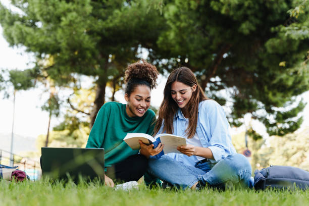 Free Stock Photo of Two Students Learn from Computer | Download Free ...