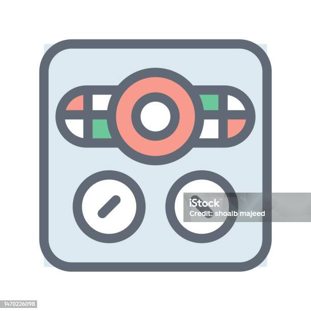 Buttons Panel Vector Fill Outline Icons Simple Stock Illustration Stock