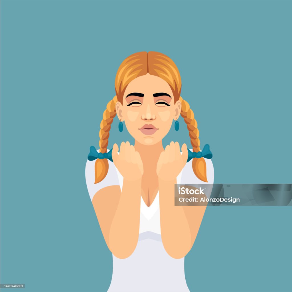 Pretty Woman Blowing A Kiss Stock Illustration Download Image Now