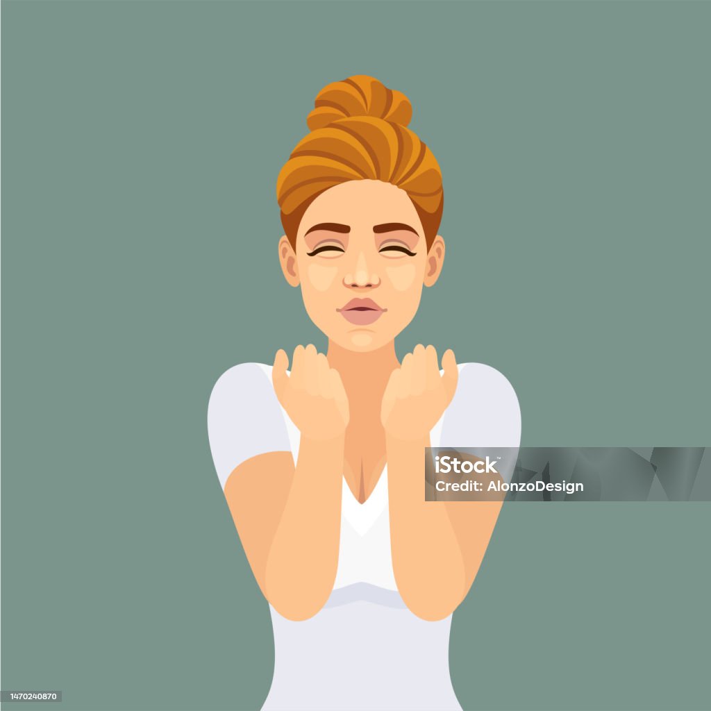 Pretty Woman Blowing A Kiss Stock Illustration Download Image Now