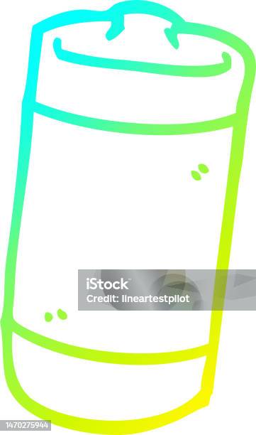 Dessin Au Trait Dégradé Froid Dune Batterie De Dessin Animé Vecteurs