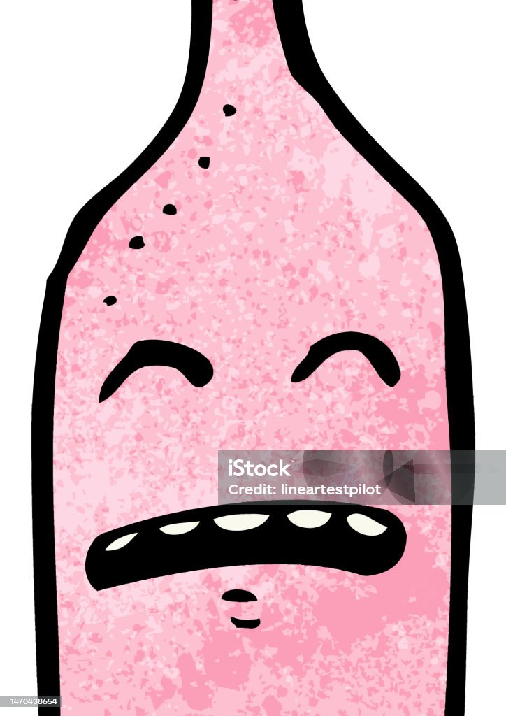 Red Wine Bottle Cartoon Character Stock Illustration Download Image