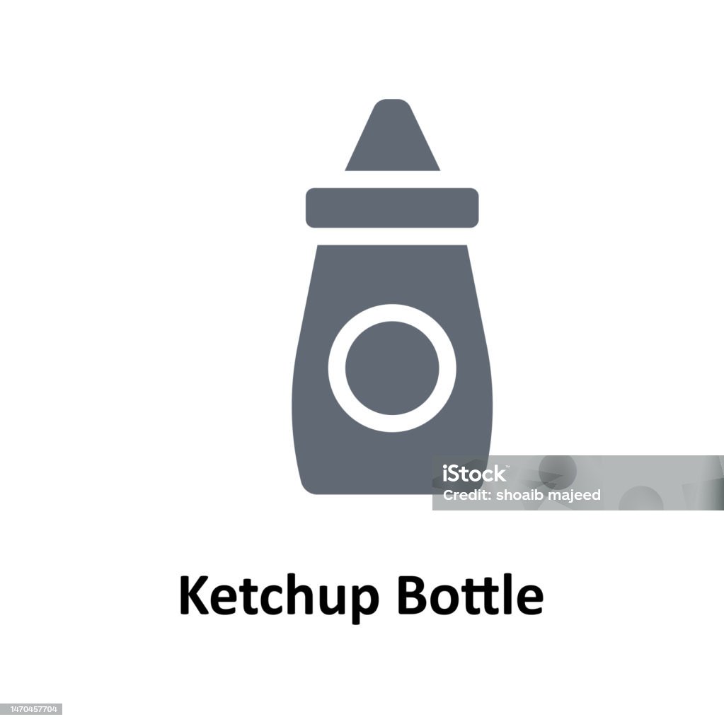 Ketchup Flasche Vektor Solid Symbole Einfacher Lagerbestand Stock