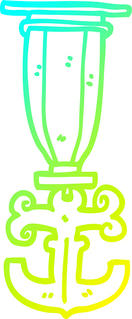 Dessin Au Trait Dégradé Froid Dune Médaille De Marin De Bande Dessinée