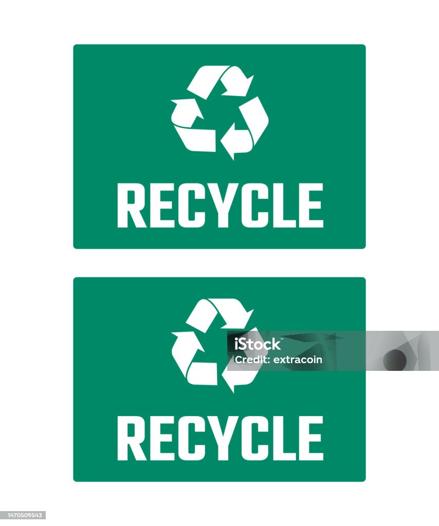 Eco Recycling Labels Set Recycle Arrows Vector Stock Illustration