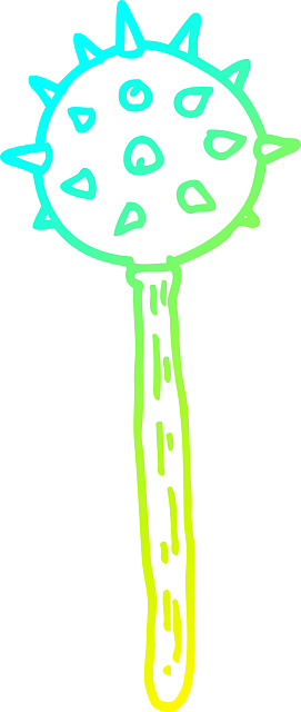 Dessin Au Trait Dégradé Froid Dune Masse Médiévale De Dessin Animé