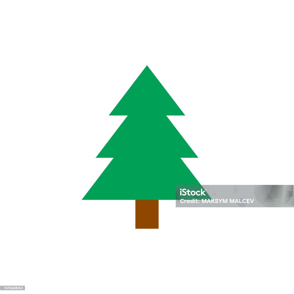 Icône Plate De Larbre Icône De Sapin De Noël Illustration Vectorielle