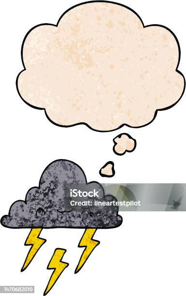 Nuage Dorage De Dessin Animé Avec Bulle De Pensée Dans Un Style De