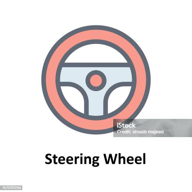 Icônes De Contour De Remplissage Vectoriel Du Volant Stock Simple