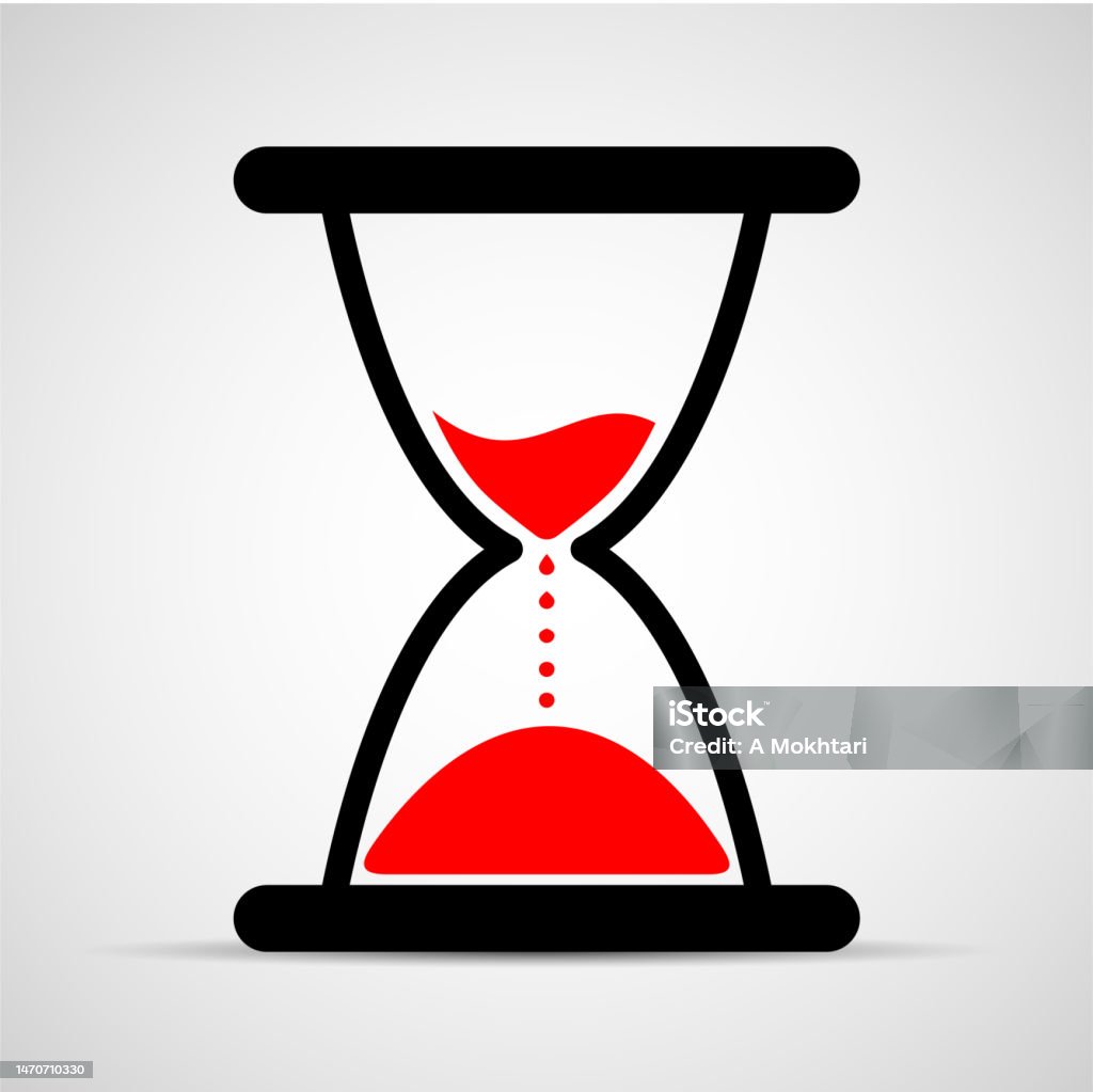 Hourglass Icon With Red Sand Stock Illustration Download Image Now Hourglass Red Sand Istock
