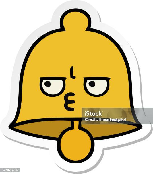Autocollant Dune Cloche De Dessin Animé Mignon Vecteurs Libres De