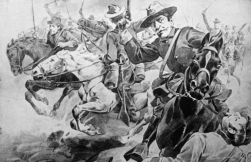 Antique Illustration Gallant Charge By General Wheelers Calvary Stock ... Antique Illustration Gallant Charge By General Wheelers Calvary Stock ...