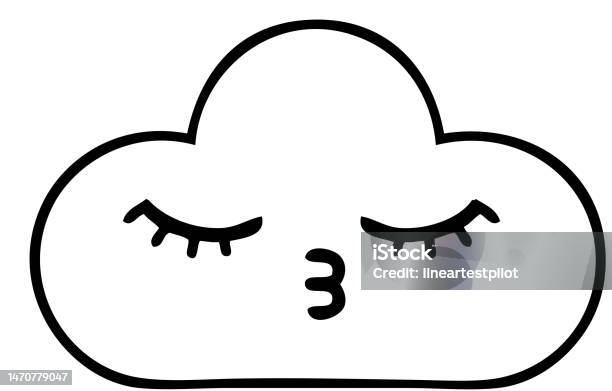 Dessin Au Trait Dun Nuage Dorage Vecteurs Libres De Droits Et Plus D