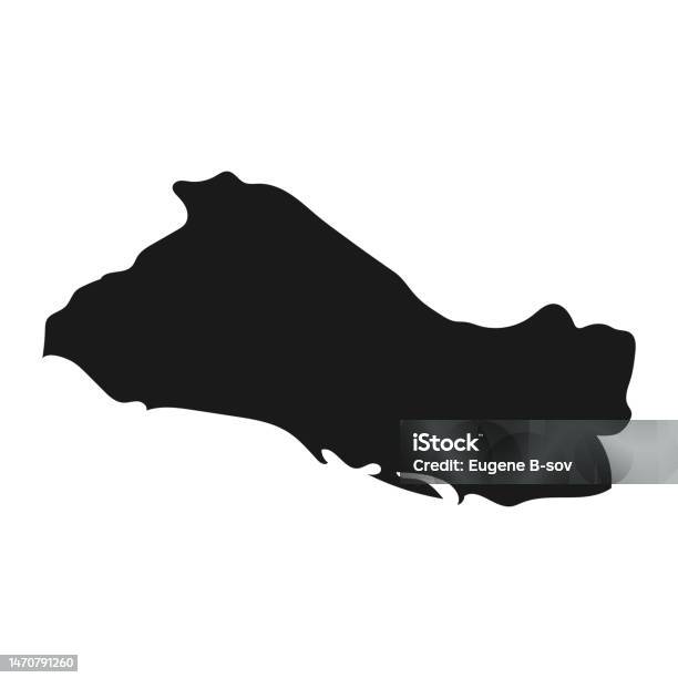 Ilustración De Mapa De El Salvador Muy Detallado Con Fronteras Aisladas