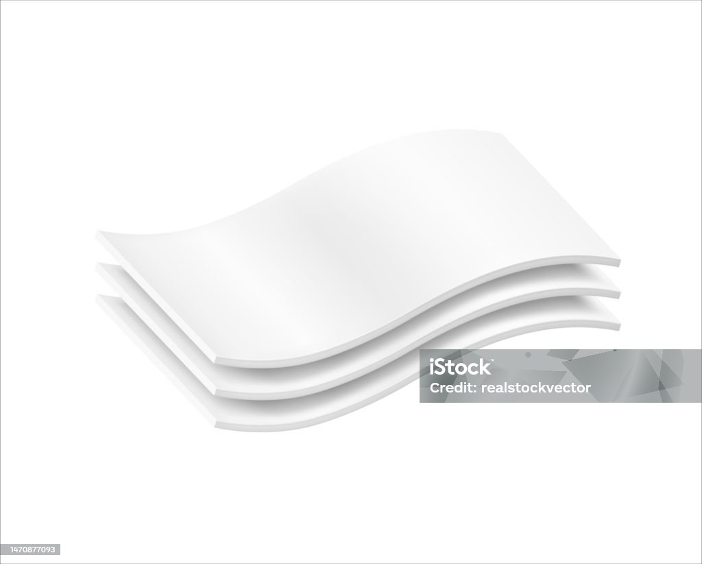 Three Wavy Layers With Realistic Shadows Vector Illustration Isolated