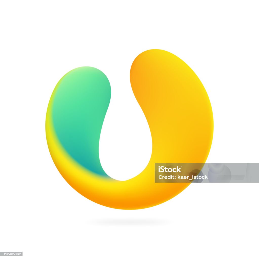 Logo De Sphère Abstraite Icône Ronde De Style Doux Lettre En U Dans