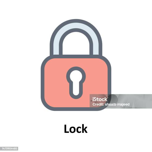 Verrouiller Les Icônes De Contour De Remplissage Vectoriel Stock Simple