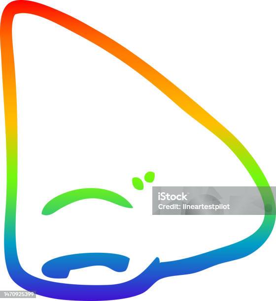Dessin Au Trait Dégradé Arcenciel Dun Nez De Dessin Animé Vecteurs