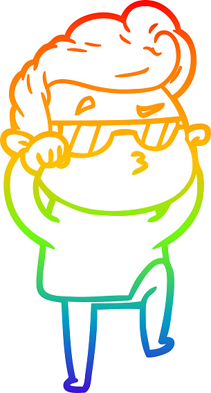 Dessin Au Trait Dégradé Arcenciel Dun Gars Cool De Dessin Animé