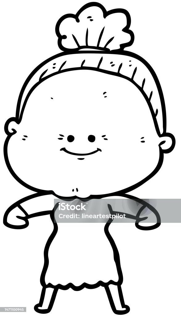 Cartoon Happy Old Woman Stock Illustration Download Image Now Adult Art Art Product Istock