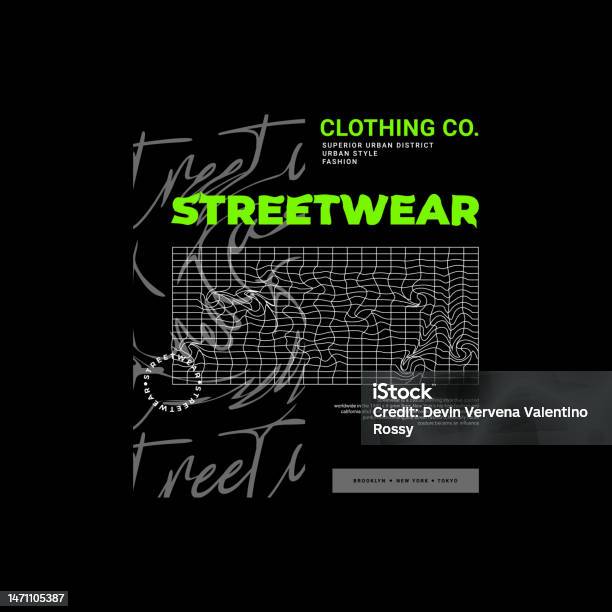 Streetwear Tshirt Design Suitable For Screen Printing Jackets And