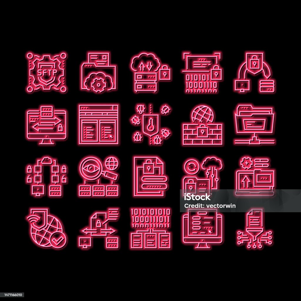 Vetores de Ssh Sftp File Transfer Protocol Neon Brilho Ícone Ilustração ... Vetores de Ssh Sftp File Transfer Protocol Neon Brilho Ícone Ilustração ...