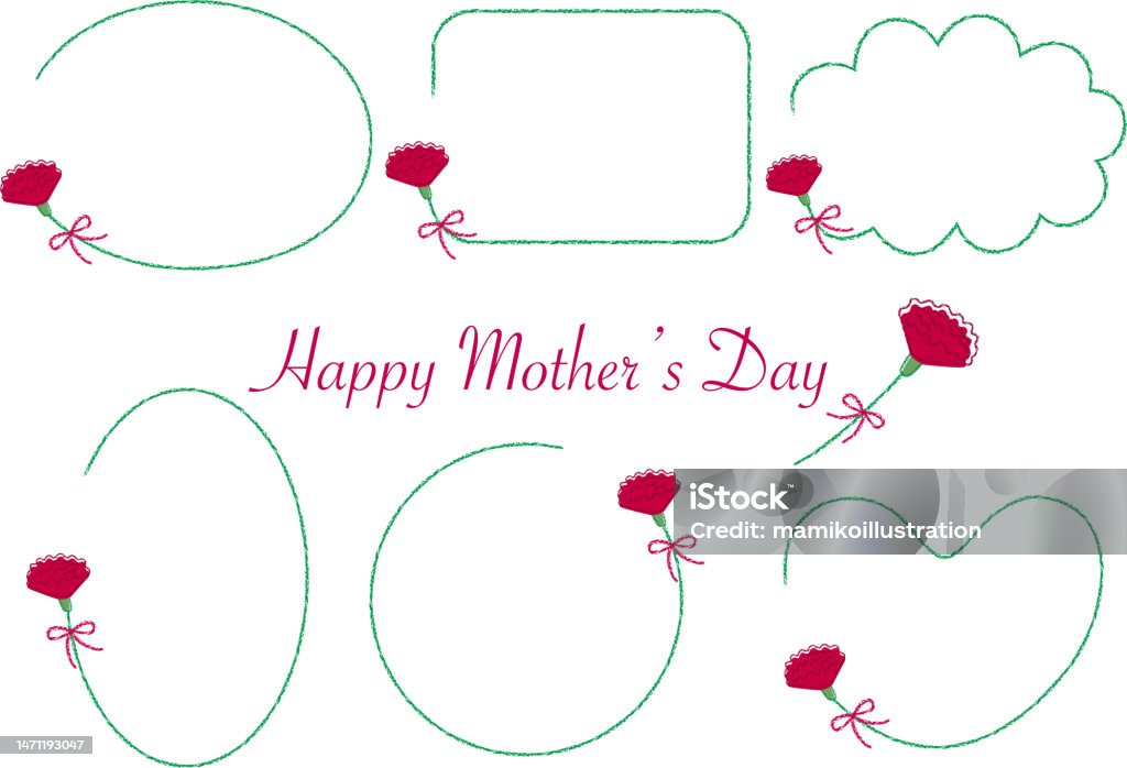 Mothers Day Carnation Frame Stock Illustration Download Image Now
