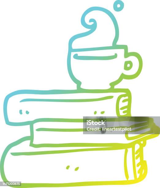 Dessin Au Trait Dégradé Froid Dun Livre De Bande Dessinée Et Dune Tasse