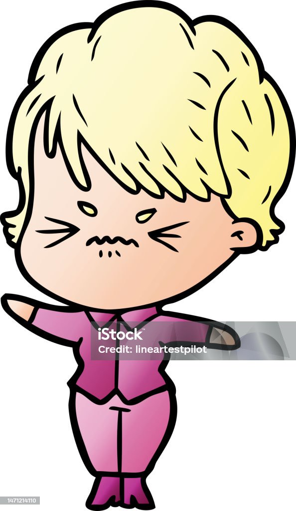 Cartoon Frustrated Woman Stock Illustration Download Image Now