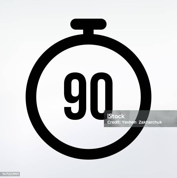 90 Seconds Countdown Timer Icon Set Time Interval Icons Stopwatch And
