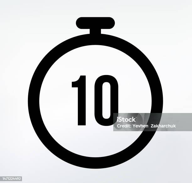 10 Seconds Countdown Timer Icon Set Time Interval Icons Stopwatch And