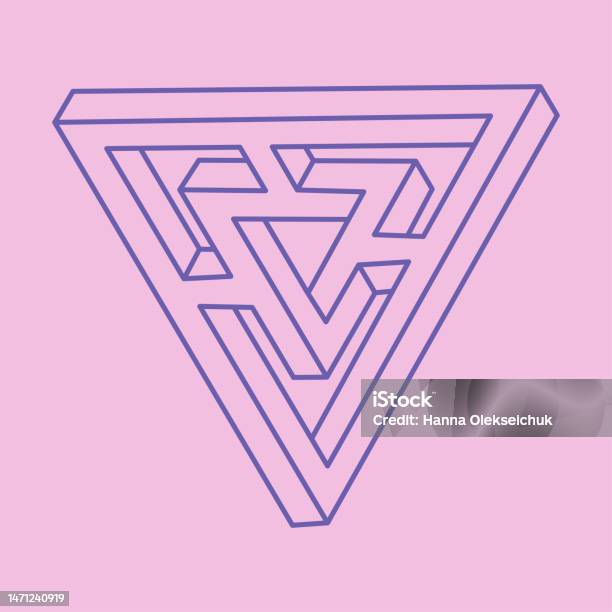 Ilustración De Forma Imposible Logotipo De Ilusión Óptica Triángulo