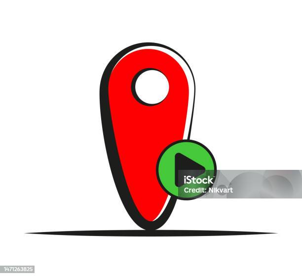 Icône Demplacement De La Carte Rouge Sur Fond Blanc Illustration