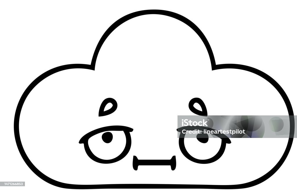 Dessin Au Trait Dun Nuage Dorage Vecteurs Libres De Droits Et Plus D