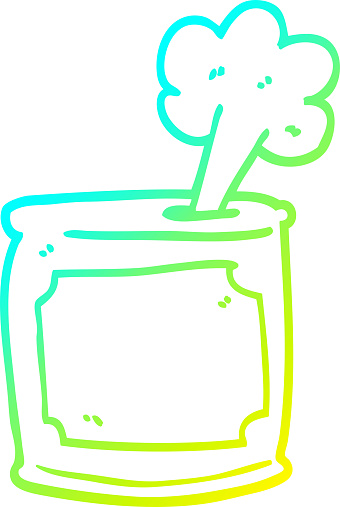 Dessin Au Trait Dégradé Froid Dune Boîte De Conserve De Dessin Animé De