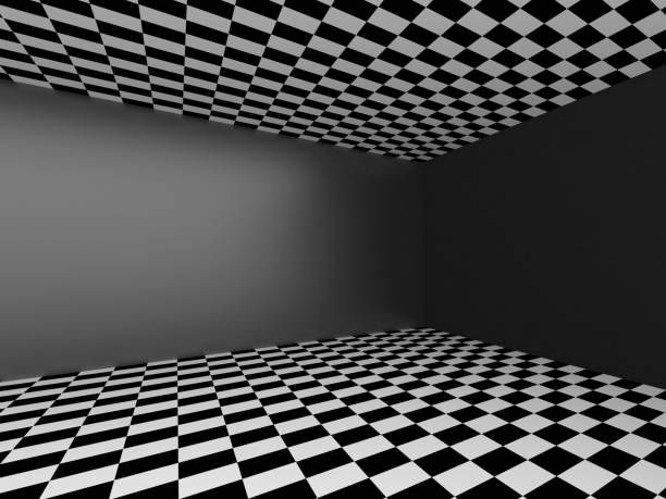 Free picture: Black and white checkered floor, a monochrome checkered ...