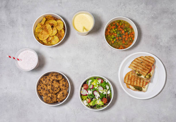 Free Stock Photo of Three White Plates With Different Types of Food ...