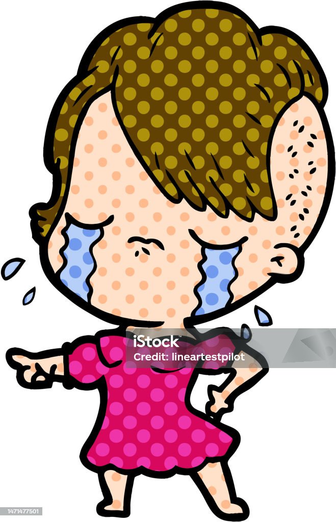 Cartoon Crying Girl Stock Illustration Download Image Now Adult