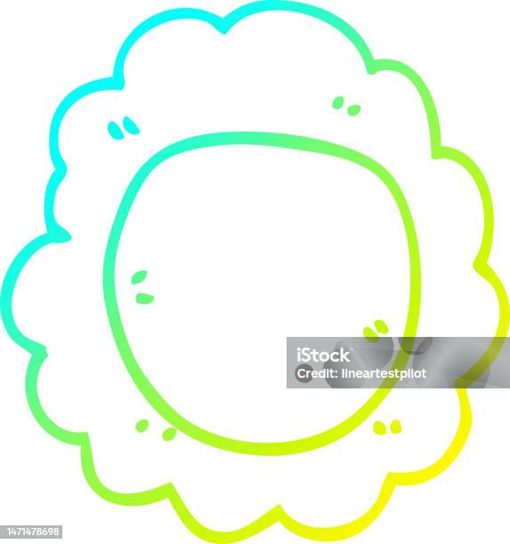 Dessin Au Trait Dégradé Froid Dune Fleur De Dessin Animé Vecteurs