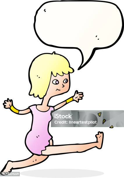 Femme Heureusen Dessin Animé Avec Bulle De Dialogue De Frappe Vecteurs