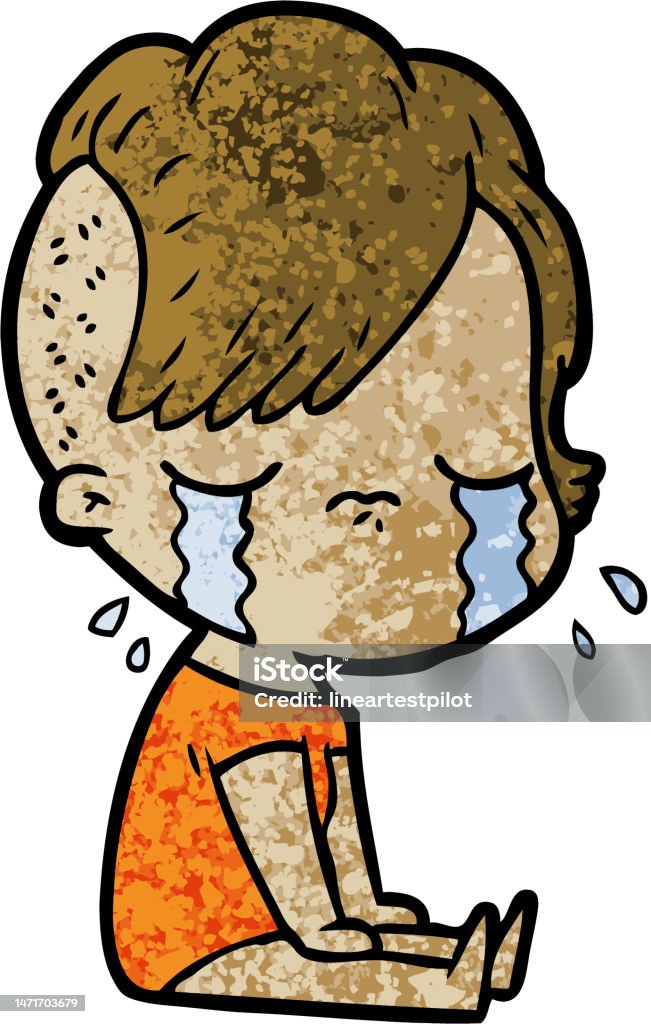 Cartoon Crying Girl Stock Illustration Download Image Now Adult