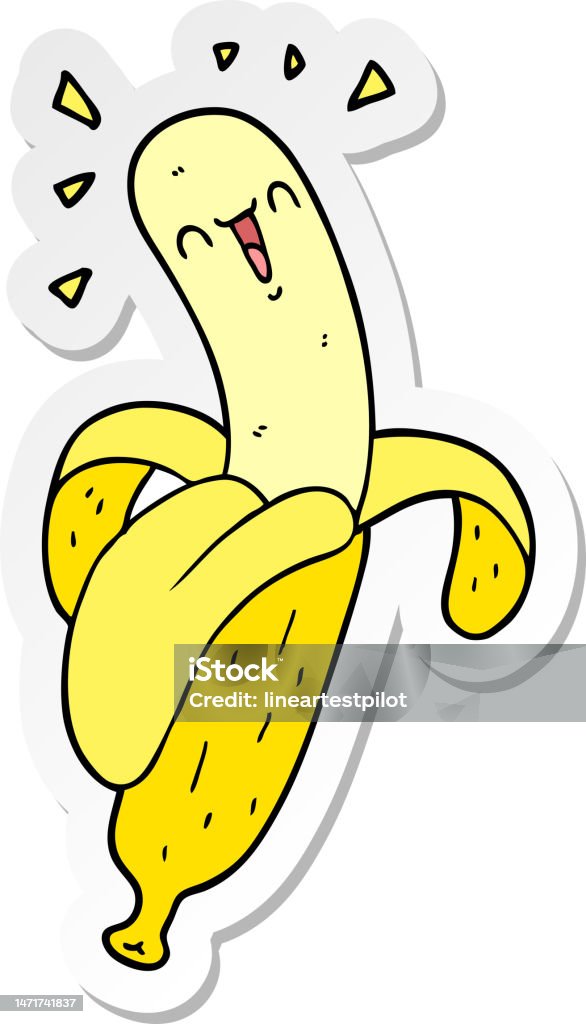 Stiker Pisang Kartun Ilustrasi Stok Unduh Gambar Sekarang Buah