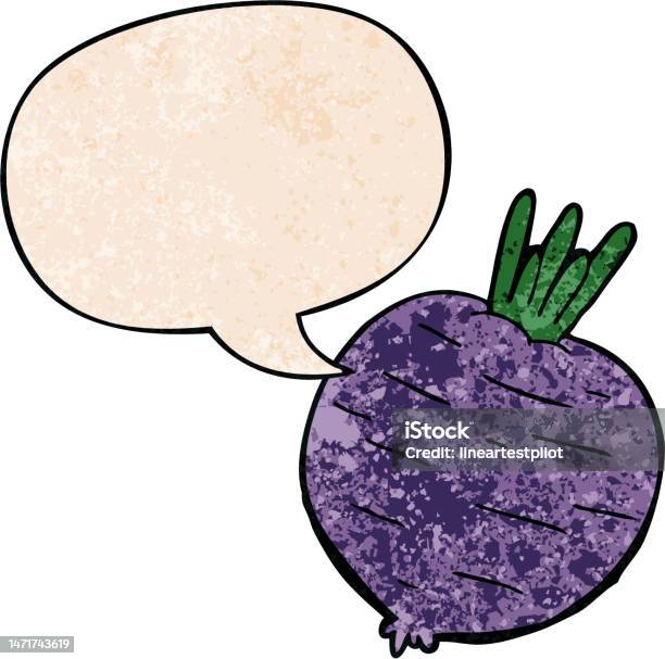 Légume De Dessin Animé Avec Bulle De Parole Dans Un Style De Texture