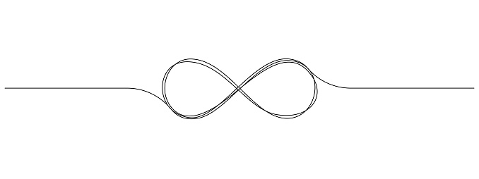 Un Dessin Au Trait Continu Du Symbole De Linfini Icône Mobius En Boucle