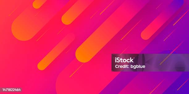 Desain Abstrak Dengan Bentuk Geometris Trendy Pink Gradient Ilustrasi