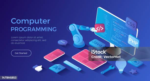 Computer Programming Software Web App Development Program Code On