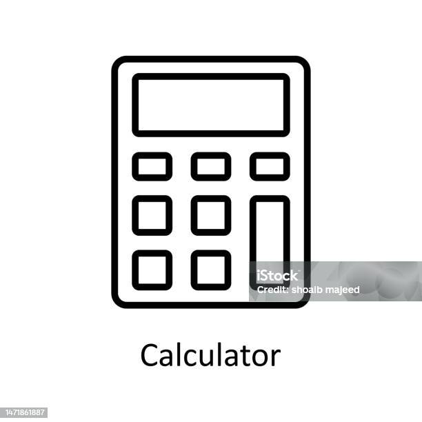 Contour Vectoriel De La Calculatrice Illustration De Conception Dicônes